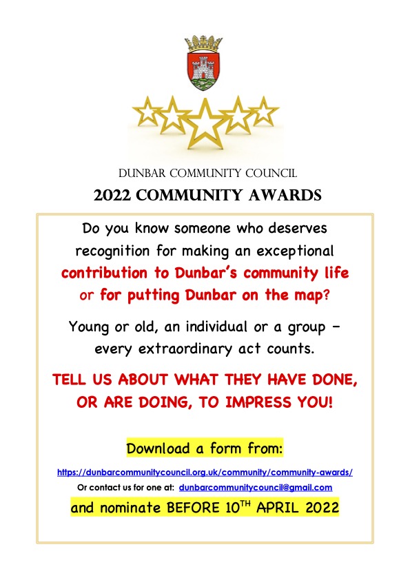 Nomination poster – Dunbar Community Council